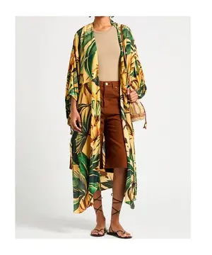 Farm Rio Long Patterned V-neck Jacket