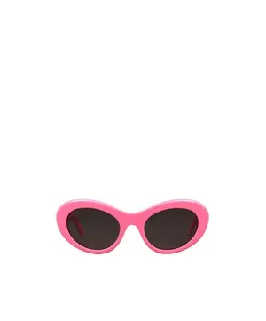Balenciaga Oval Sunglasses With Logo Detail - Black