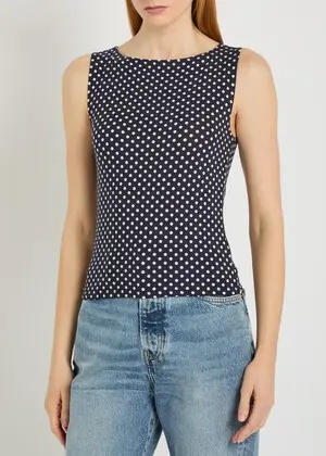 REFORMATION Dusk Polka Dot Jersey Top