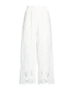 Farm Rio Elastic Waist Casual Pants - White