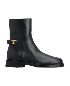 TOD'S Logo Plaque Ankle Boots