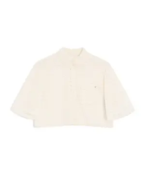 Valentino Garavani Micro Cotton Fleurs A Jour Shirt