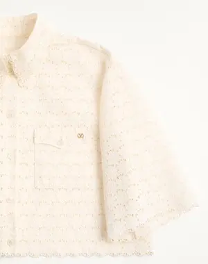 Valentino Garavani Micro Cotton Fleurs A Jour Shirt