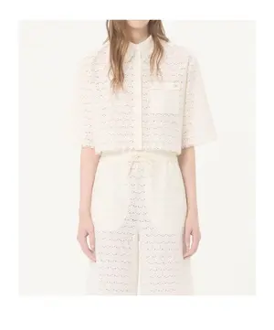 Valentino Garavani Micro Cotton Fleurs A Jour Shirt