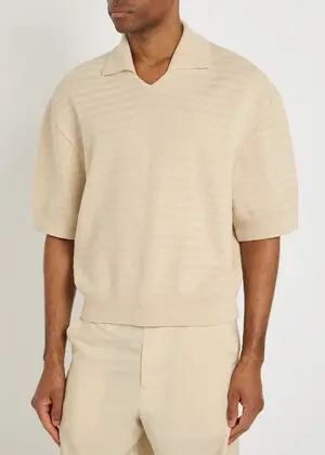 Jacquemus Le Polo Maille Striped Cotton-blend Polo Shirt