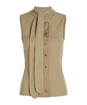 LEMAIRE Scarf-effect Cotton-blend Top - Nude