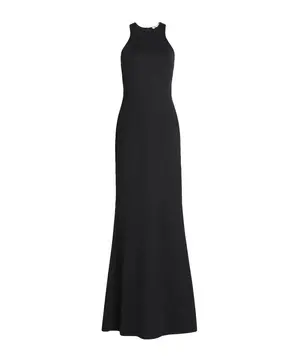 Max Mara Sleeveless Jersey Trapeze Maxi Dress - Black