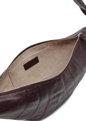 LEMAIRE Croissant Medium Grained Leather Shoulder Bag - Black