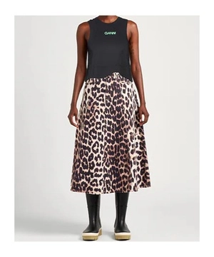 GANNI Sleeveless Cropped Jersey Top With Crewneck