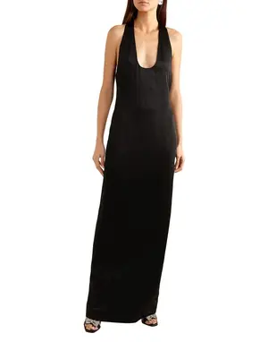 Saint Laurent Satin Sleeveless Dress