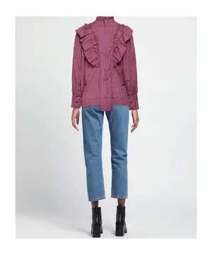 GANNI Plaid Long-sleeved Cover-up