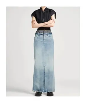 MAISON MARGIELA Light Wash Denim Umbrella Skirt