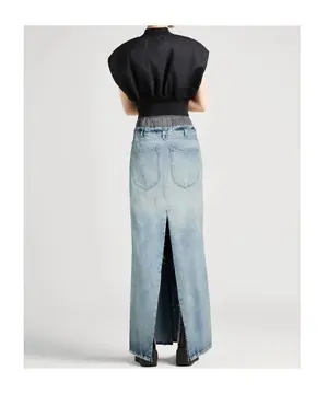 MAISON MARGIELA Light Wash Denim Umbrella Skirt
