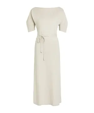 LEMAIRE Lemaire Short-Sleeved Midi Dress With Belt White
