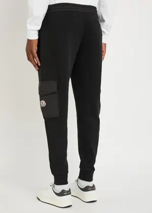 Moncler Cotton-blend Cargo Sweatpants With Appliqué Logo