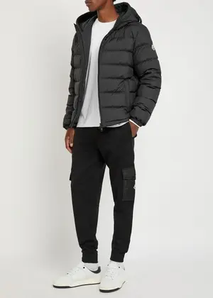 Moncler Cotton-blend Cargo Sweatpants With Appliqué Logo