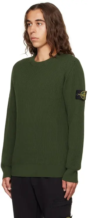 Stone Island Logo-patch Ribbed Jumper