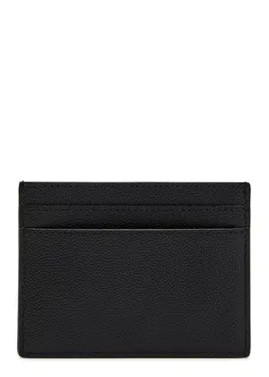 Saint Laurent Logo Pebbled Leather Card Holder