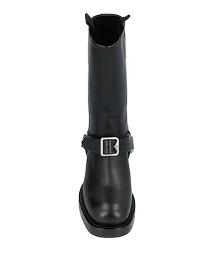 Burberry Tall Leather Boots With Square Heel