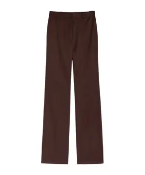 NILI LOTAN Corette Straight-leg Wool Trousers - Red