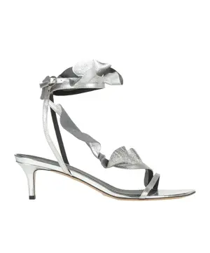 Isabel Marant Étoile Silver Round-toe Leather Sandals - Gray
