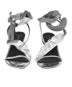 Isabel Marant Étoile Silver Round-toe Leather Sandals