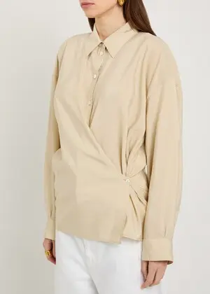 LEMAIRE Twisted Brushed Silk-blend Wrap Shirt
