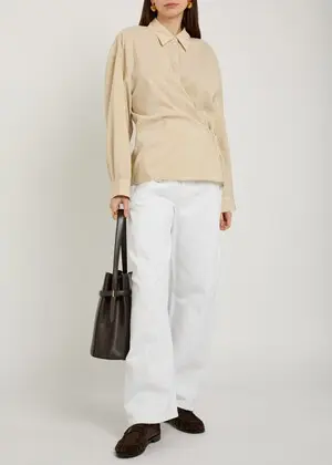 LEMAIRE Twisted Brushed Silk-blend Wrap Shirt