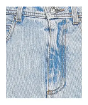 Marni Medium Wash Denim A-line Skirt With Appliqués