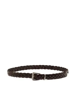 Brunello Cucinelli Braided Leather Belt - Black