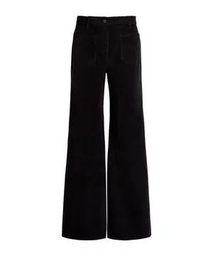 NILI LOTAN Florence Flared-leg Corduroy Trousers - Black