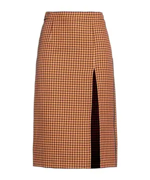 Marni Plaid Wool-blend Midi Skirt