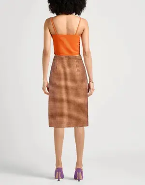 Marni Plaid Wool-blend Midi Skirt
