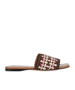 Marni Woven Slide Sandals - Green