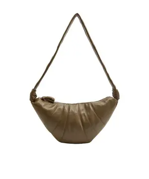 LEMAIRE Medium Croissant Leather Shoulder Bag - Green