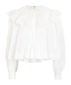 CHLOÉ Ruffled Cotton Blouse