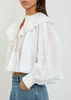 Chloé Ruffled Cotton Blouse