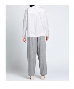 GANNI Long Sleeve Turtleneck Poplin Top