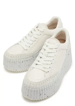Chloé Nama Panelled Leather Flatform Sneakers