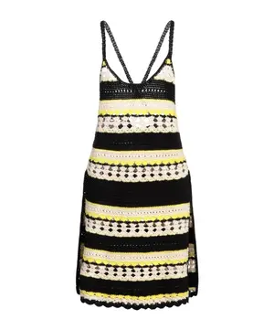 GANNI Striped Knit Maxi Dress With Side Slits