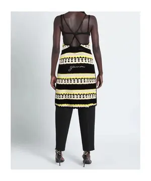 GANNI Striped Knit Maxi Dress With Side Slits