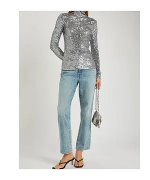 Rabanne Sequin-embellished Mesh Top