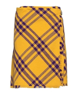 Burberry Plaid Wool Wrap Mini Skirt