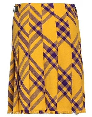 Burberry Plaid Wool Wrap Mini Skirt