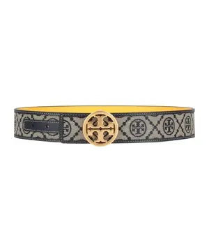 Tory Burch Woven Leather Belt With Logo Buckle