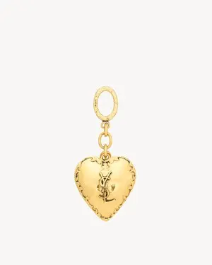 Saint Laurent Cassandre Heart Bag Charm In Enamel
