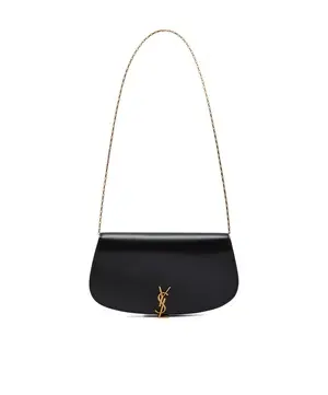 Saint Laurent Demilune Leather Wallet-on-chain - Black