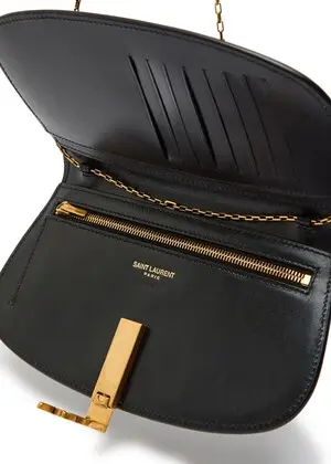 Saint Laurent Demilune Leather Wallet-on-chain