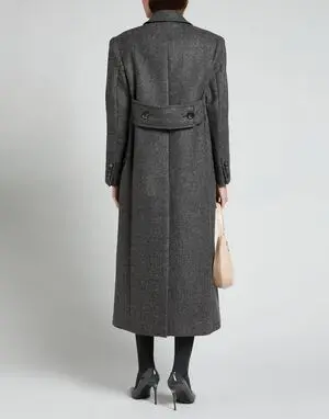 Max Mara Herringbone Tweed Long Double-breasted Coat