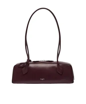 Alaïa Le Teckel Medium Grained Leather Shoulder Bag - Black